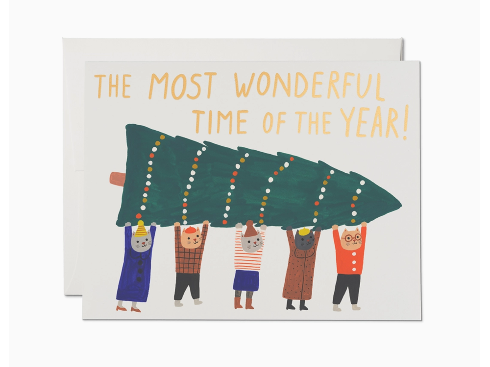 Red Cap Cards - Xmas Kitties Christmas Greeting Card – Wonder Pens