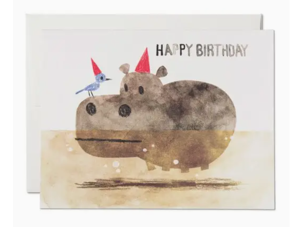 Red Cap Cards - Bird and Hippo Birthday Greeting Card – Wonder Pens