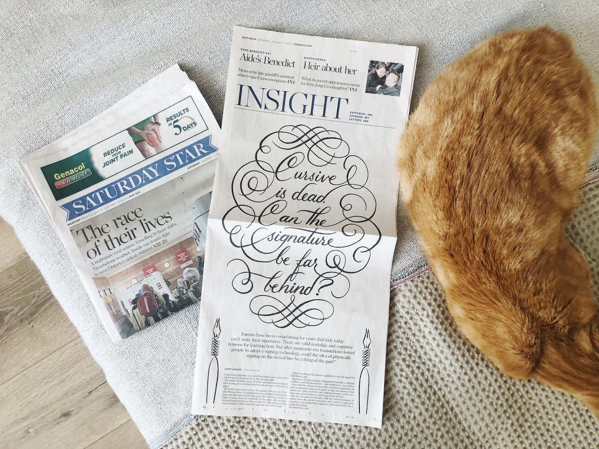 Cursive is Dead in The Toronto Star – Wonder Pens