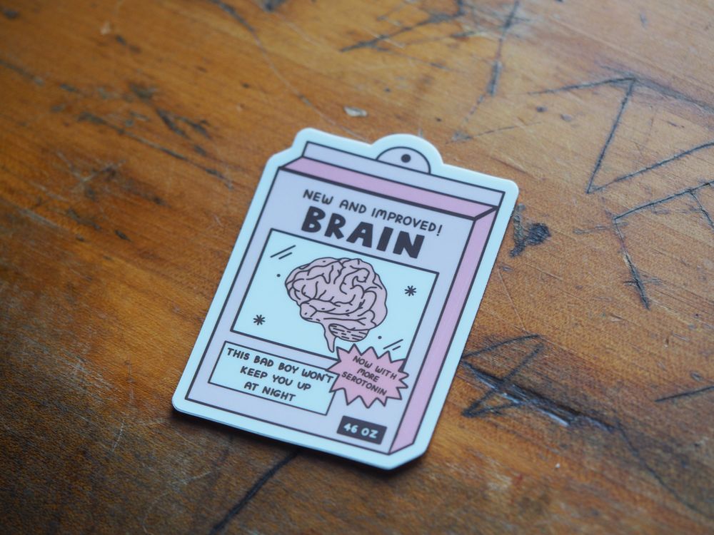 Tender Ghost - Vinyl Sticker - New and Improved Brain – Wonder Pens