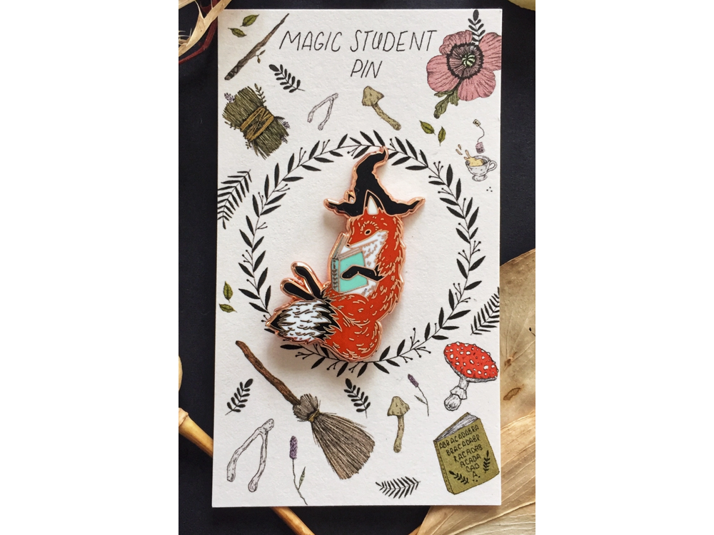 Marika Paz Illustration - Enamel Pin - Magic Student – Wonder Pens