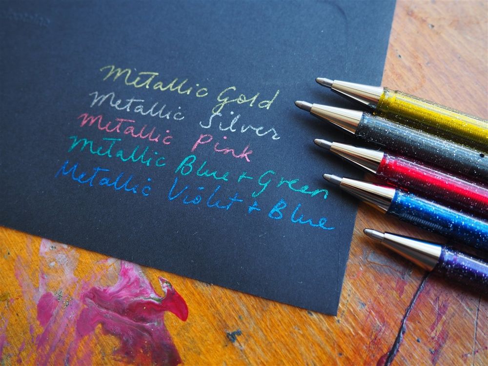 Pentel Hybrid Dual Metallic Gel Pen - Violet & Metallic Blue – Wonder Pens